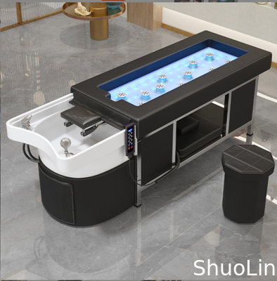Shampoo Chair for Beauty and Health Club Customizable Scalp Treatment Bed with Massage and Fumigation Functions and 1