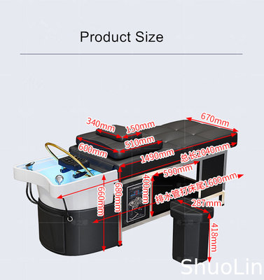 Massage salon shampoo bed multifunctional hydrotherapy circulating bed table for barber shop