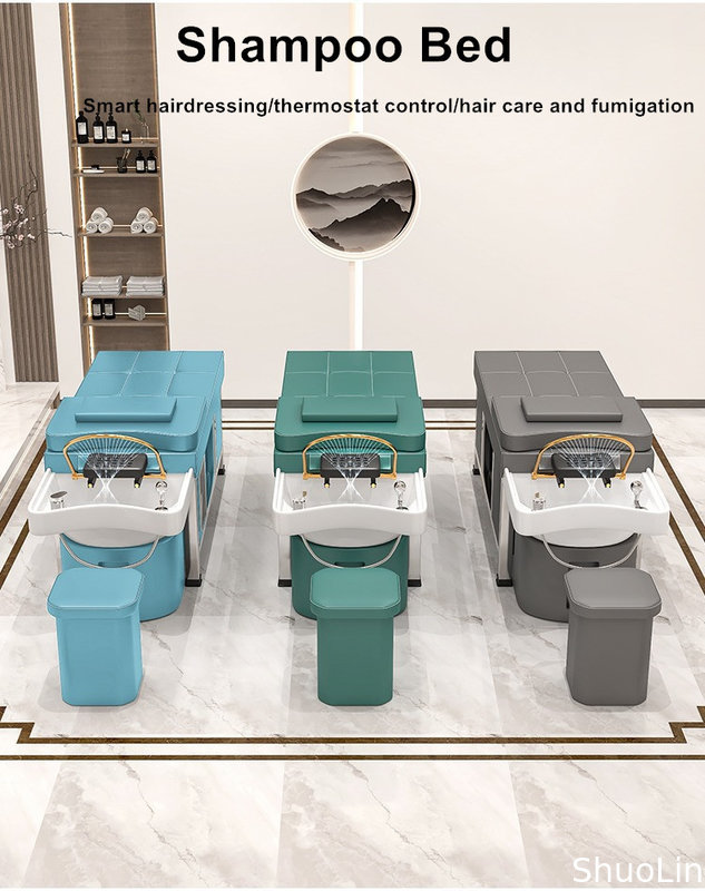 Massage salon shampoo bed multifunctional hydrotherapy circulating bed table for barber shop