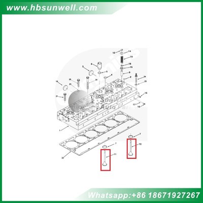 Cummins M11 intake and exhaust valves 3417779 4926069 Diesel engine spare parts exhaust valves 3417779 engine valves supplier