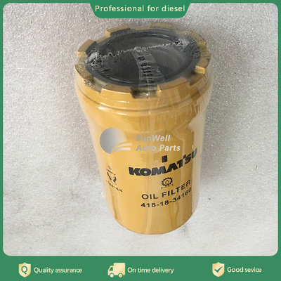Factory supply Diesel engine Oil filter 418-18-34160 for WA150 WA200 WA250 WA320 Wheel Loader accessories supplier