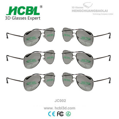 Resuable Gold Metal Frame 3D Circular Polarized Glasses JC002
