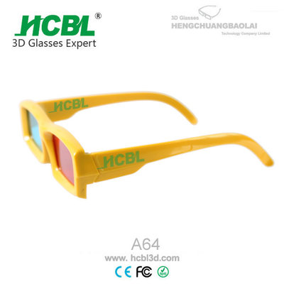 Red Blue Cyan Anaglyph 3D Glasses for 3D PC / Magazine / Book with Plastic Frame