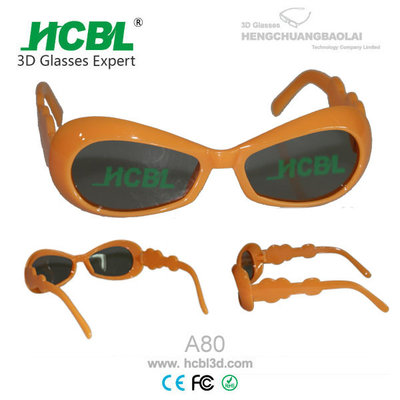 Fashionable Reusable Circular Polarized Kids 3d Glasses / 3D TV Eyeglass