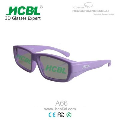 ABS Red / Black / Purple Frame Linear Polarized 3D Pasive Glasses Disposable