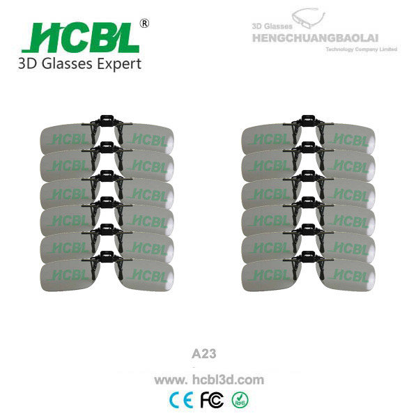 Metal Clip Custom Cinema Theater 3D Glasses Polarizing Filter Glasses