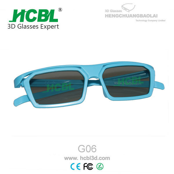 Blue ABS Frame Reald Circular Polarized 3D Glasses ISO EN71 SGS CE ROSH