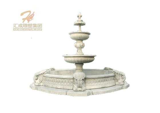 Outdoor Large White Stone Carving Marble 3 Tiers Waterfall supplier