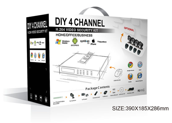 4ch D1 Resolution Realtime DVR HDMI Video Recorders With 4 IR Bullet Camera And Needed Kits