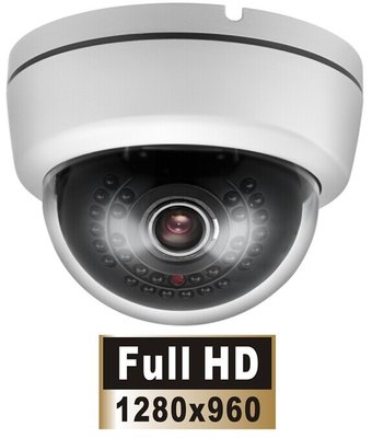 High Performance Dome HD IP Cameras 1280×960P IP Plastics POE