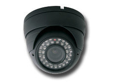 Black CMOS CCTV Camera , 2.8mm - 12mm Lens Metal Vandelproof Dome Camera