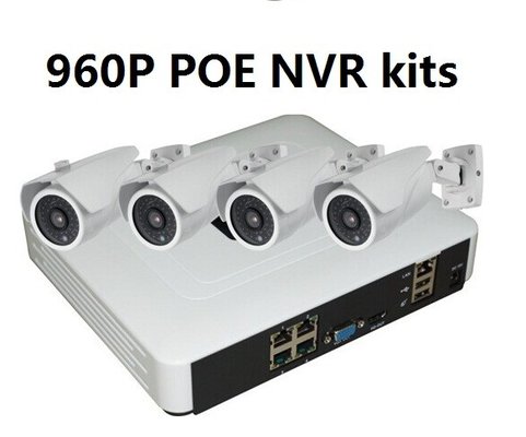 1.3 Megapixels NVR Recorder For Ip Cameras , 960P 4 CH HD NVR Kits