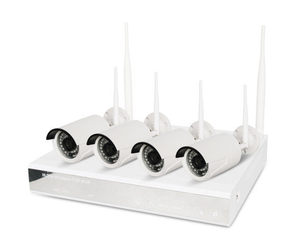 4ch 720p Wireless HD Network Video Recorder WIFI NVR With 4pcs Cameras