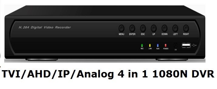 Черный 1080N USB канала гибрида HD TVI DVR 4 для системы CCTV