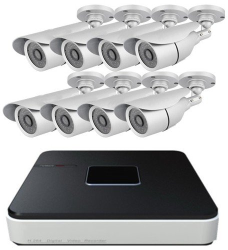 8ch D1 Resolution HDMI Video Recorders 1/4" With IR Bullet Camera