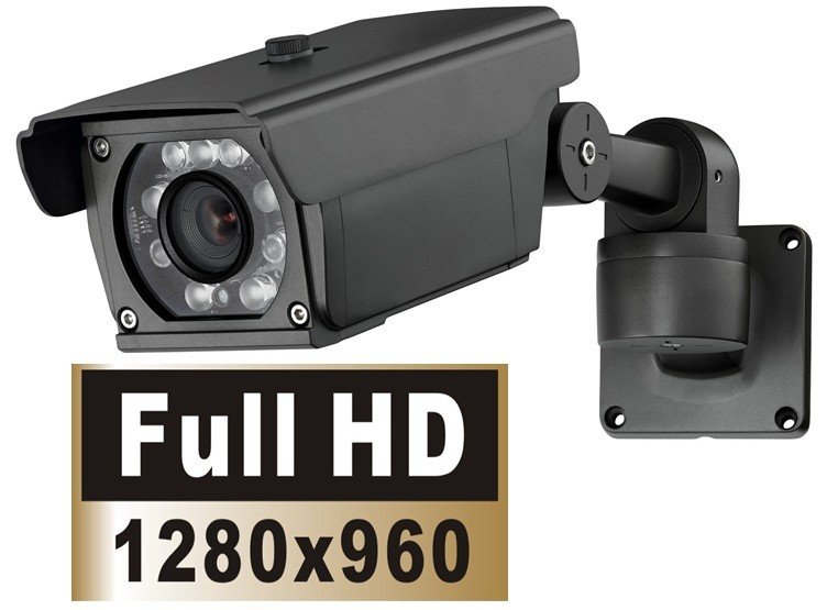 1.3M 960P HD IP Cameras 9mm - 22mm Mega Pixels Varifocal Lens With 60m IR Distance