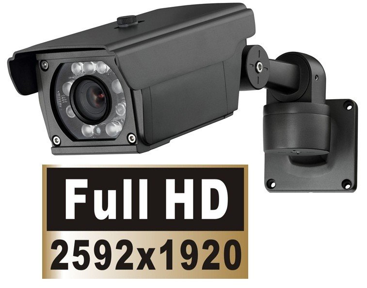 1920P 5.0 Mega Pixels HD IP Cameras IP67 Waterproof With 3 Axis Inner Cable Bracket