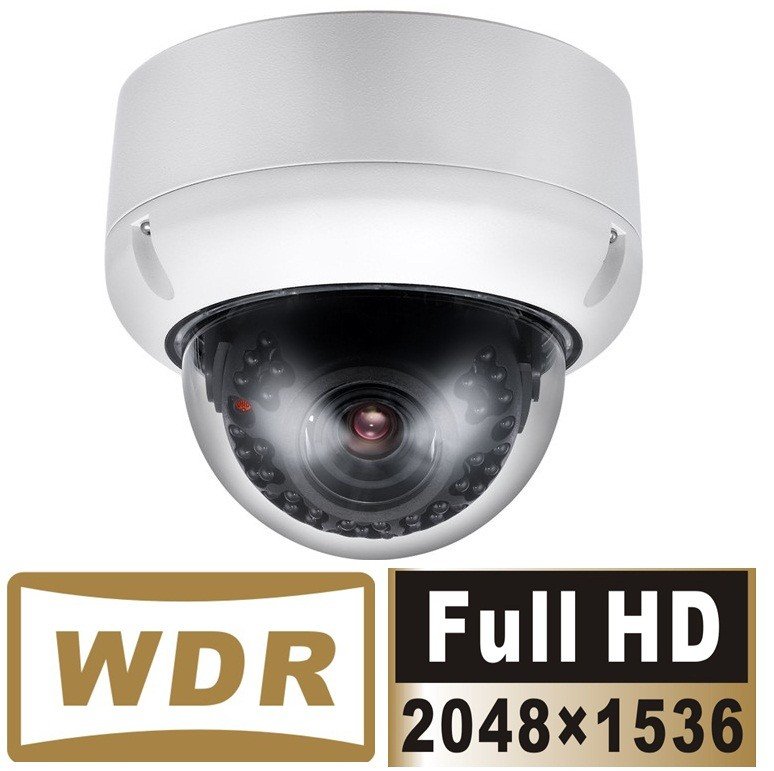 TI DM368 High Performance HD IP Cameras , DSP 3.0M Internal Four-Axis Bracket IP IR Dome Camera