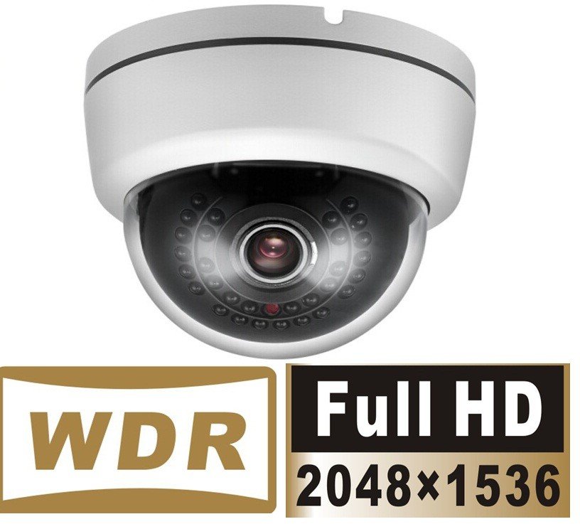 WIFI Dynamic Range HD IP Cameras , 3.0M Three-Axis Bracket IP IR Dome Camera