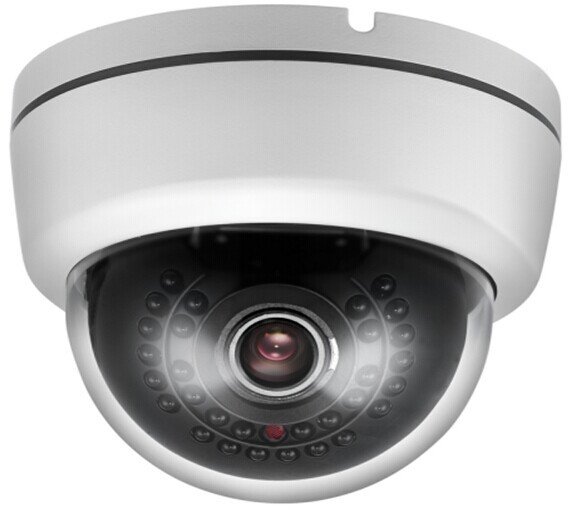 Vari-focal Lens Infrared CMOS CCTV Camera White Dome With 720P High Resolution