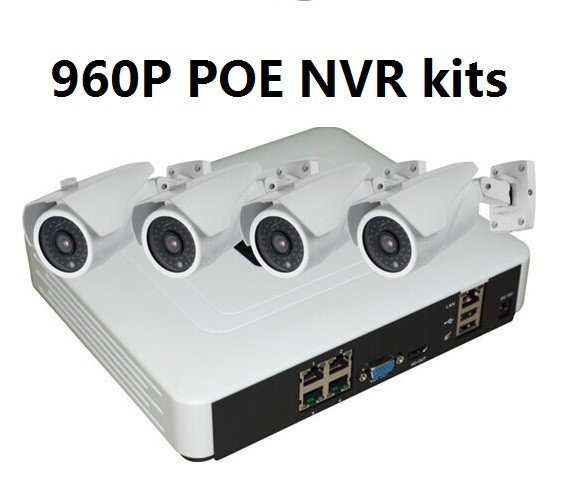 1.3 Megapixels NVR Recorder For Ip Cameras , 960P 4 CH HD NVR Kits