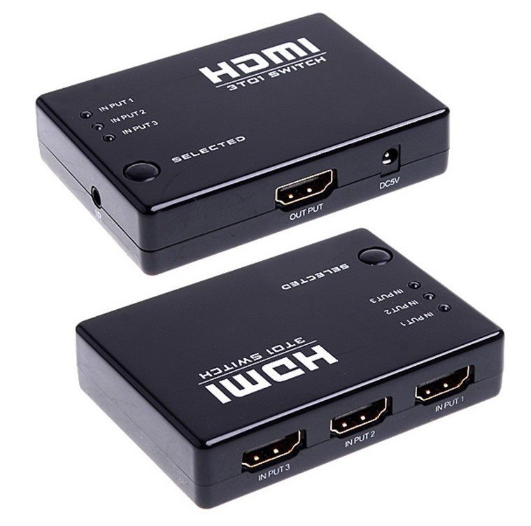 Multifunction Switch 3 To 1 HDMI Switch Box With Infrared Function For Learning