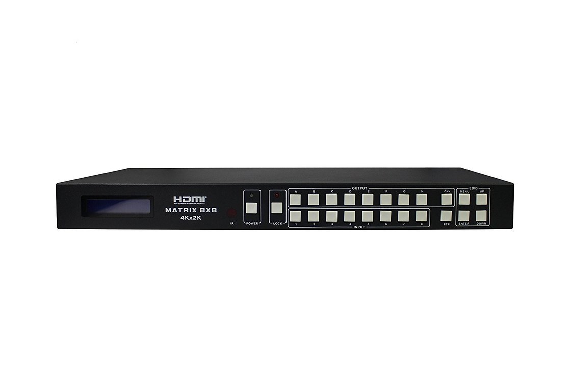 Full HD HDBaseT Matrix Switch , 8x8 Audio Matrix Switcher With LPCM 7.1CH / Dolby TrueHD