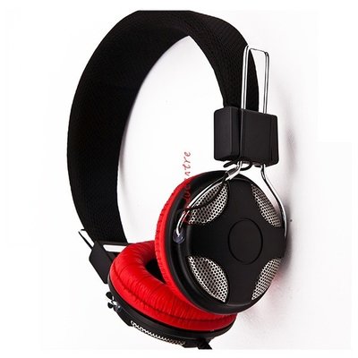 OEM learning headphone with sound reduction for language learner in red color in portable foldable design supplier