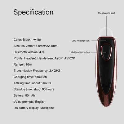 Producentre PDCHF66 Wireless Business Headphone Mini BT Headset Stereo Handsfree Earphone Universal for Xiaomi Samsung i supplier