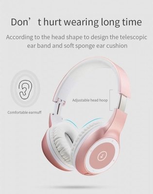 Movable audio cable Adjustable head hoop Support TF Card Over Ear Wireless Bluetooth Headphone supplier