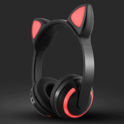 OEM factory Wireless LED lights cat ear headphones special gift computer headset over ear headphone supplier