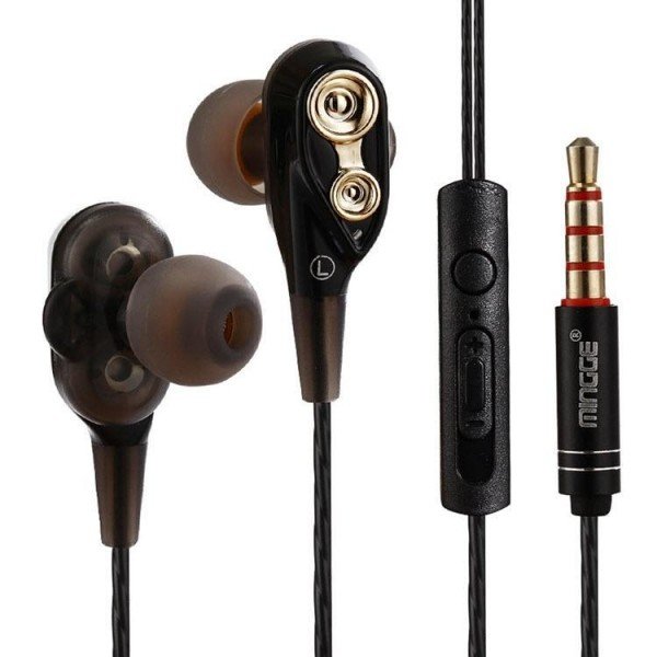 Dual Driver Wired Metal Earbuds Super Bass Stereo With Mic Music Earphone supplier