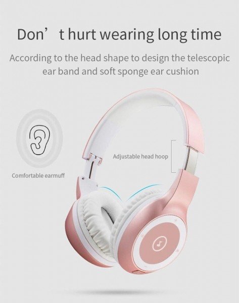 Movable audio cable Adjustable head hoop Support TF Card Over Ear Wireless Bluetooth Headphone supplier