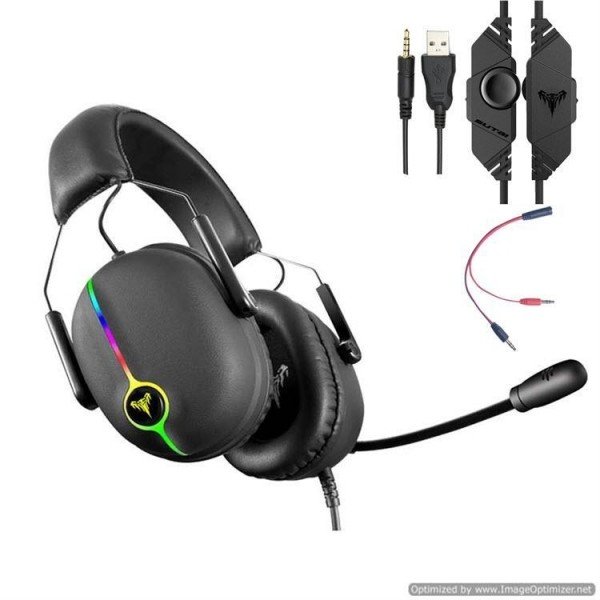 7 dot 1 channel gaming headset ENC MIC noise reduction High end gamer headphones RGB light supplier