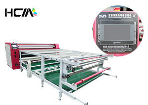 Touch Screen Panel Roll To Roll Heat Press Machine Digital With Double Deck Oil Drum