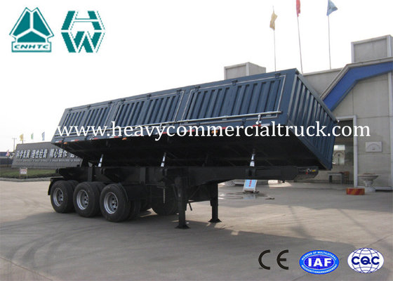 Sinotruck Huawin Carbon Steel SIDE Dump Trailer Truck  34 Cbm 3 Axle 35 Ton
