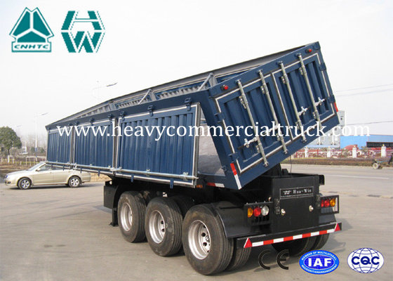 Sinotruck Huawin Carbon Steel SIDE Dump Trailer Truck  34 Cbm 3 Axle 35 Ton