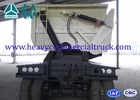 White 3 Axles U Shape Semi Dump Trailers 34 Cbm High Side Dump Trailer