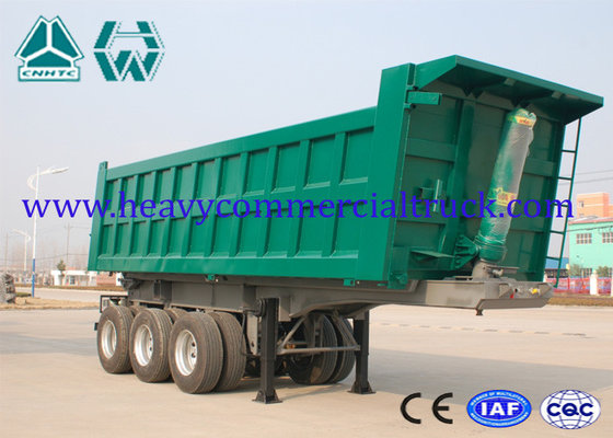 Reliable Structure Hydraulic Square Tipping Trailer , Heavy Truck Trailer