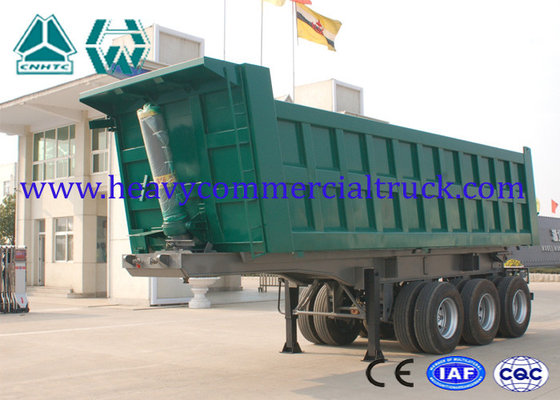 Reliable Structure Hydraulic Square Tipping Trailer , Heavy Truck Trailer