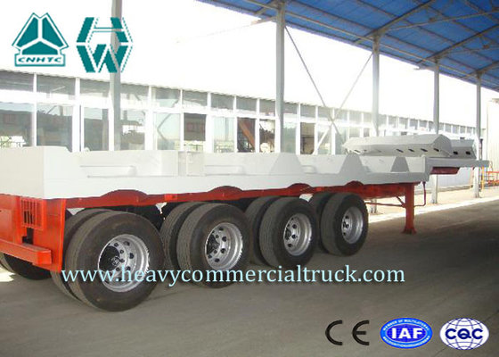 Carbon Steel Low Bed Semi Trailer For Transportation 4 Axles 12 Ton