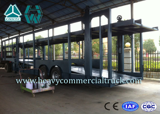 Double Layer Car Transport Trailers Carbon Steel 2 Axles Car Carrying Trailers