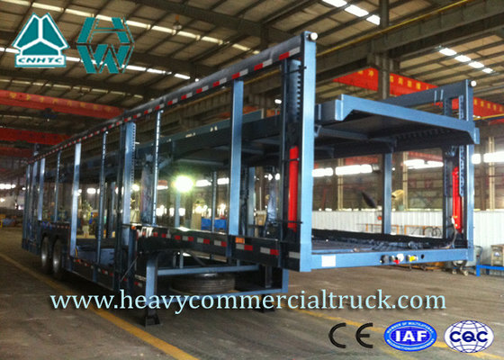 Double Layer Car Transport Trailers Carbon Steel 2 Axles Car Carrying Trailers