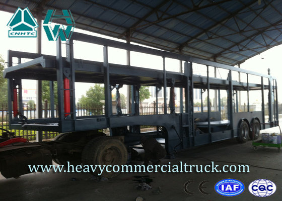 Double Layer Car Transport Trailers Carbon Steel 2 Axles Car Carrying Trailers
