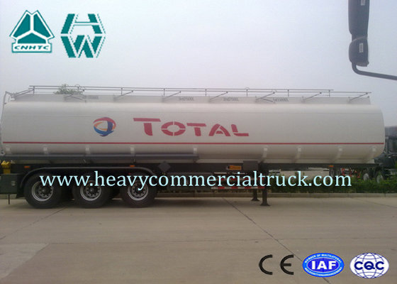White Large Capacity 3 Axles Diesel Tank Semi Trailer For Transportation