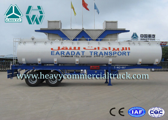 6mm Steel Sheet Q235 Anti Caustic Two Axle Tanker Trailers With Air Braking