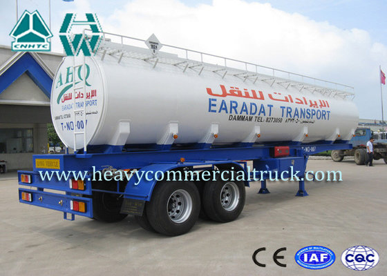 6mm Steel Sheet Q235 Anti Caustic Two Axle Tanker Trailers With Air Braking