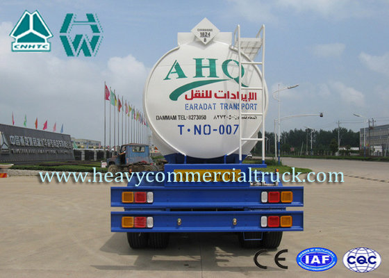 6mm Steel Sheet Q235 Anti Caustic Two Axle Tanker Trailers With Air Braking
