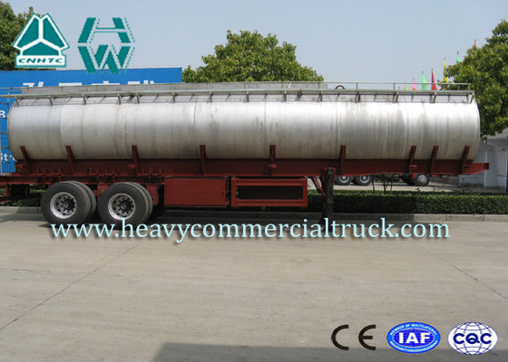 13 Ton Stainless Steel Round Fuel Tank Semi Trailer With Buffer Plates