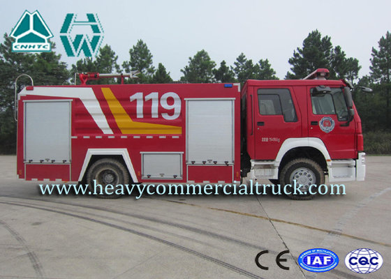4X2 Howo Water Foam Fire Engine Vehicle With Anti Slip Handrails